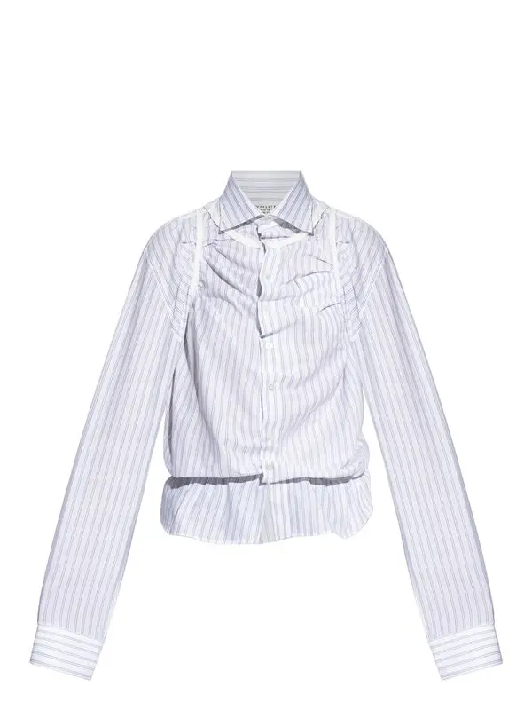 MAISON MARGIELA Striped Pattern Shirt - White