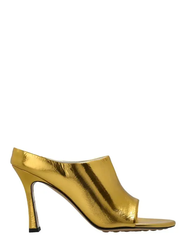 Bottega Veneta Heeled Leather Sandals - Gold