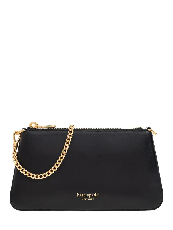 Kate Spade New York Leather Handbag With Chain Strap - Black