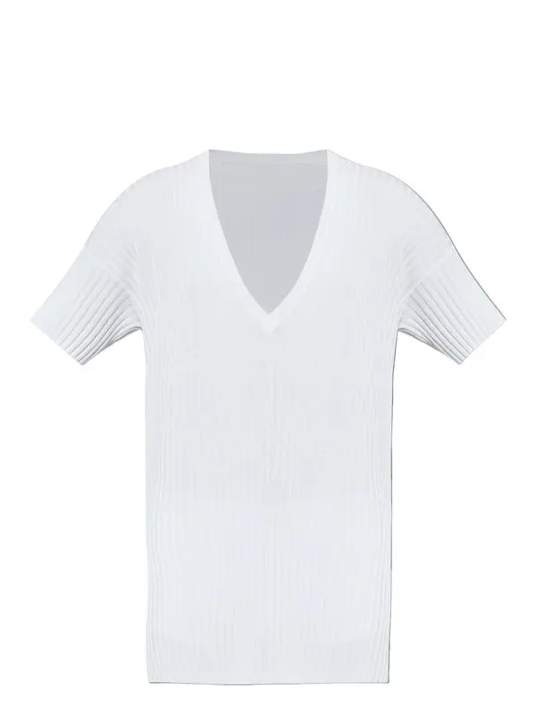 MAISON MARGIELA Ribbed V-neck Sweater - White
