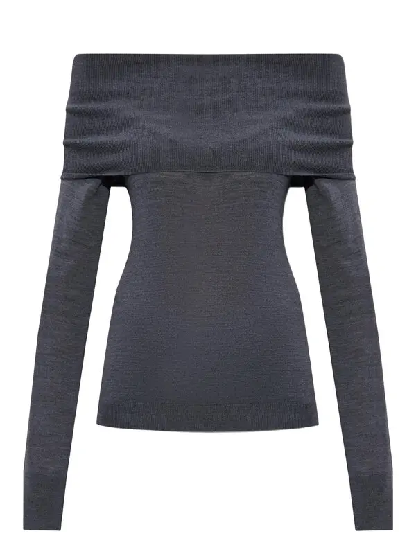 Stella McCartney Wool Off-the-shoulder Sweater - Grey