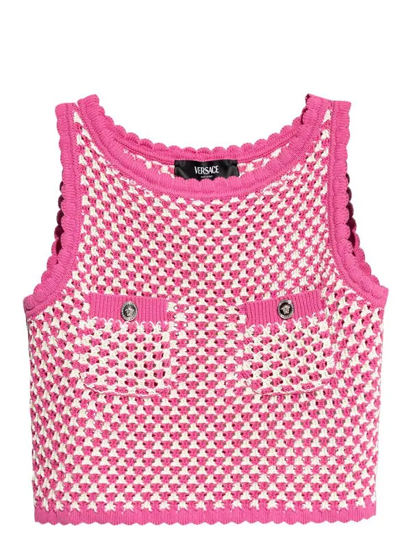 Versace Cropped Top With Pockets - Pink