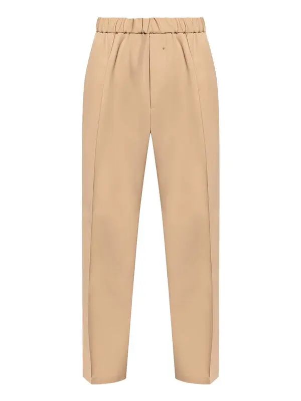 JIL SANDER Creased Wool Trousers - Beige