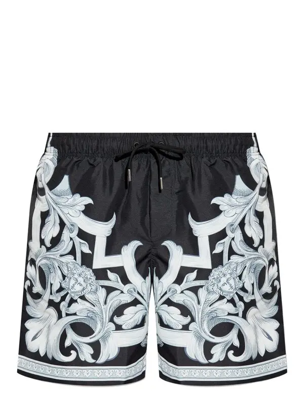 Versace Baroque Print Swim Shorts - Black