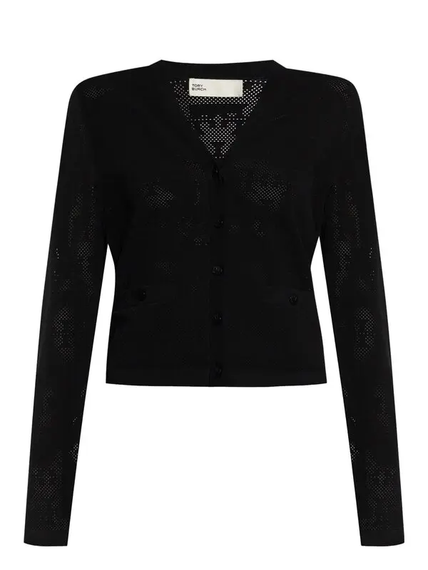 Tory Burch Logo Cardigan - Black