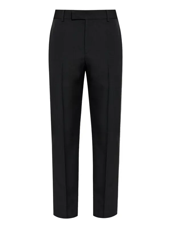 Versace Creased Wool Trousers - Black