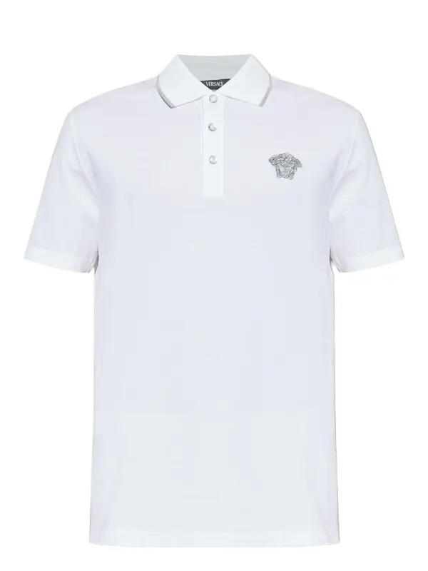 Versace Polo With Medusa Head - White