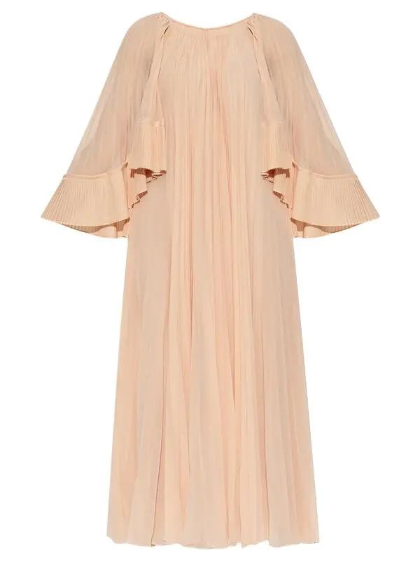 Zimmermann Pleated Chiffon Midi Dress - Pink