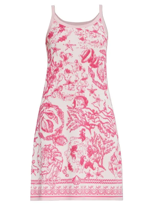 Versace Barocco Pattern Dress - Pink