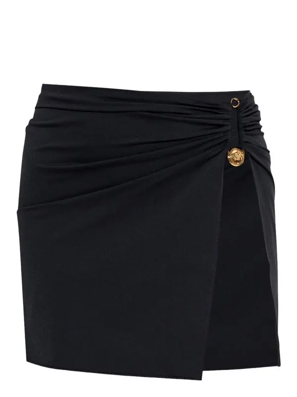 Versace Asymmetrical Draped Beach Skirt - Black