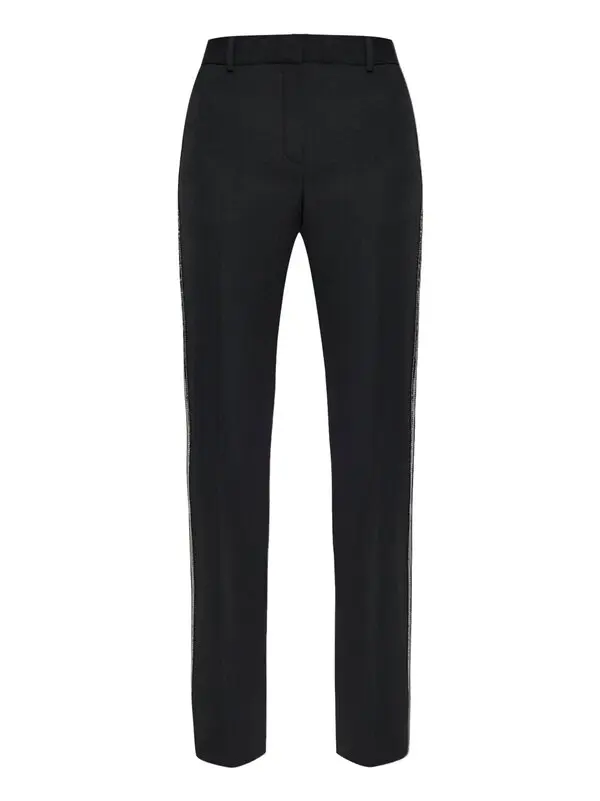 Versace Trousers With Shimmering Side Stripes - Black