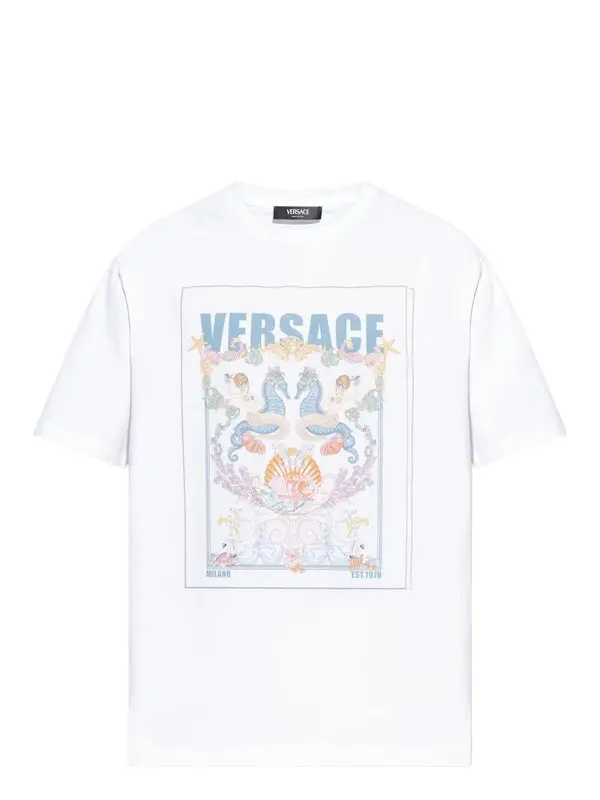 Versace T-shirt With Colorful Print - White