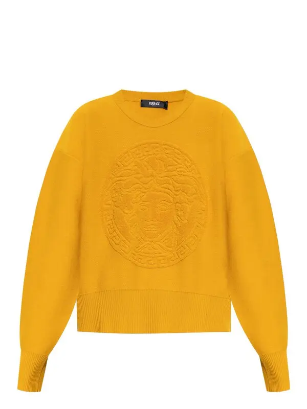 Versace Medusa Head Cashmere-blend Sweater - Orange