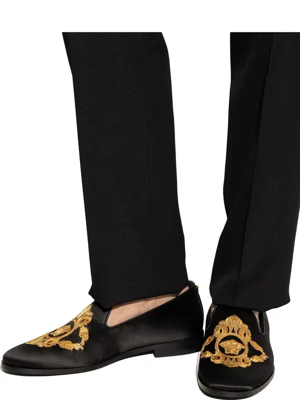 Versace Satin Loafers - Black