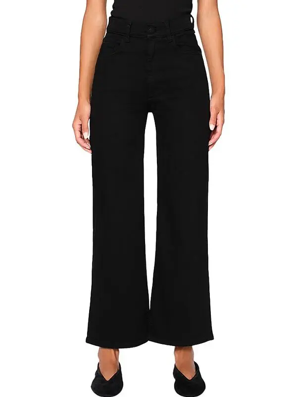 DL1961 Hepburn High-rise Ankle Wide Leg Jeans - Jet Black