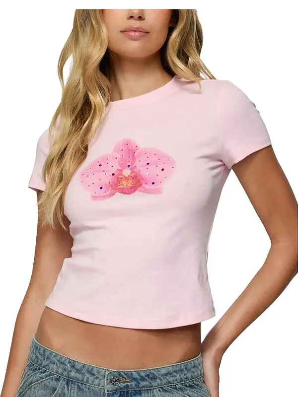 EDIKTED Orchid Gemstone T-shirt - Pink