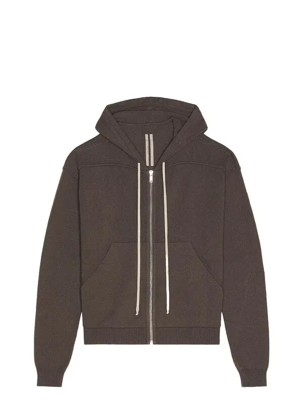 Rick Owens Zipped Cashmere And Wool Hoodie - Darkdust