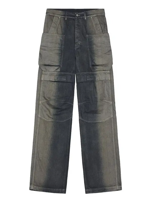 Rick Owens Stefan Grey Denim Cargo - Darkdust Degrade