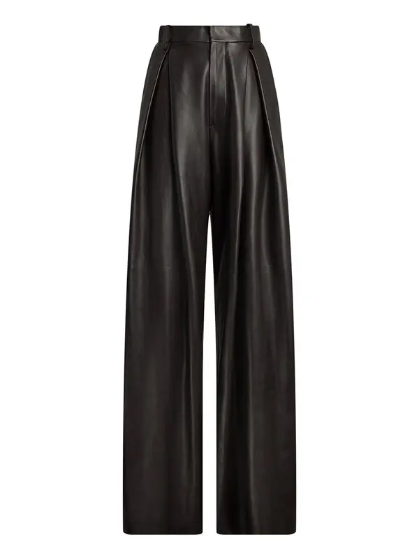 Ralph Lauren Lambskin Kelsie Trousers - Brown
