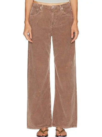 AGOLDE Keira Wide Leg Corduroy Jeans - Ceramic
