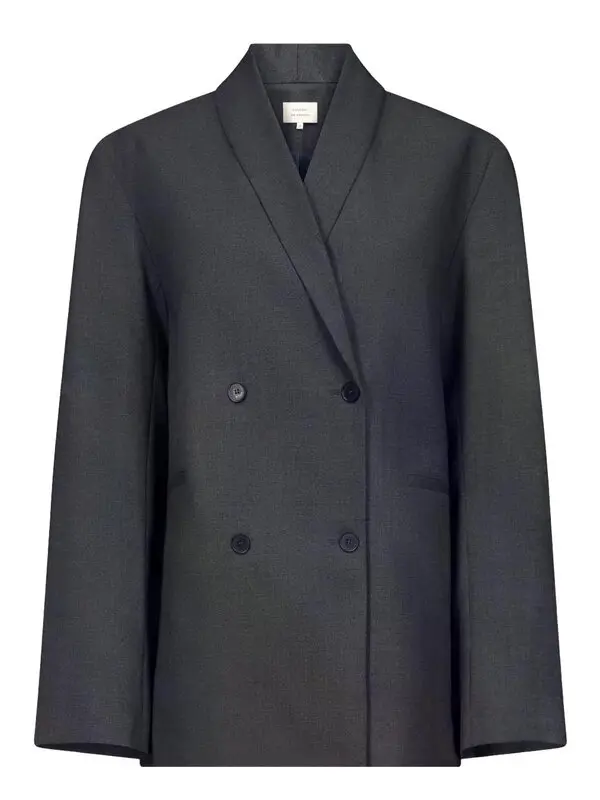 Loulou De Saison Double-breasted Shawl-collar Blazer - Grey
