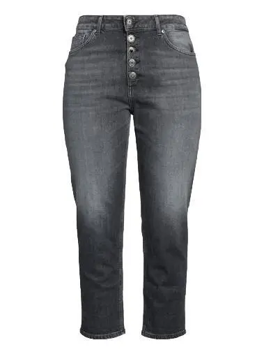 DONDUP Tapered Jeans With Leather Trims - Black