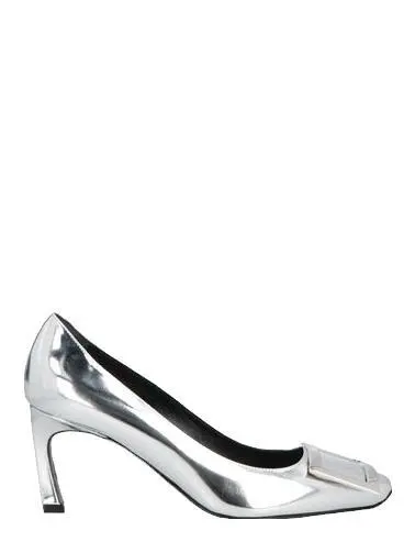 ROGER VIVIER Pumps In Leather With Metal Detailing - Silver
