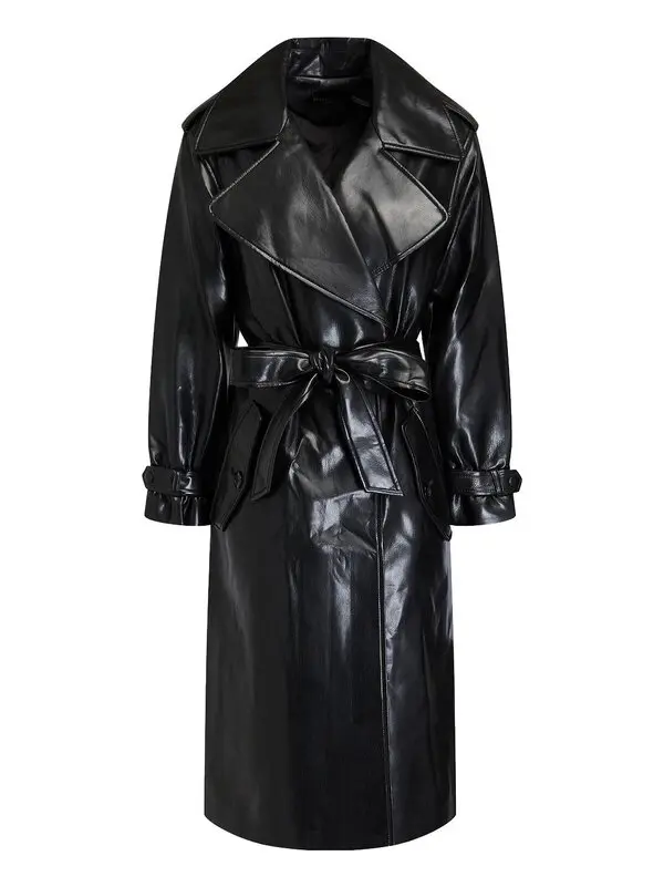 Alice + Olivia Nevada Belted Trench Coat - Black
