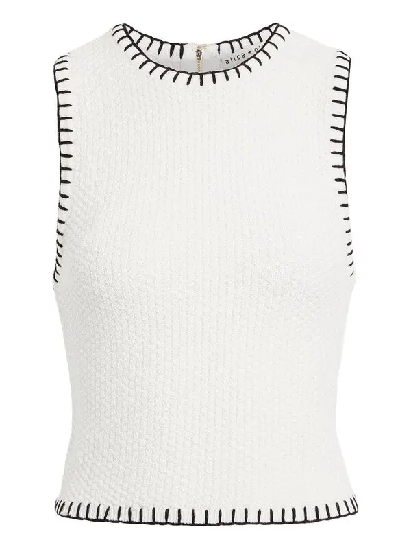 Alice + Olivia Amity Wool-blend Tank - Off-white
