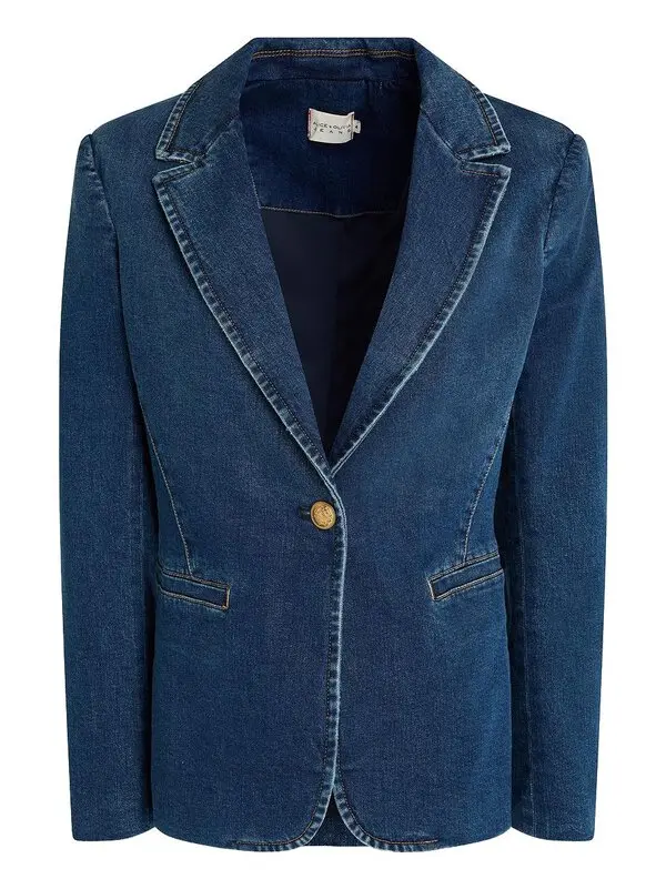 Alice + Olivia Macey Denim Blazer - Dark Denim