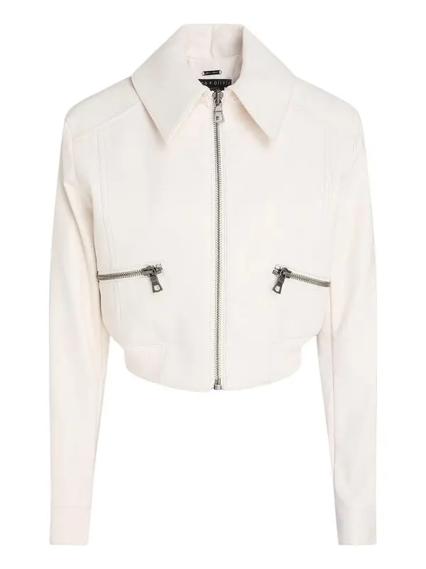 Alice + Olivia Alice Olivia Hyde Cropped Jacket - Off-white