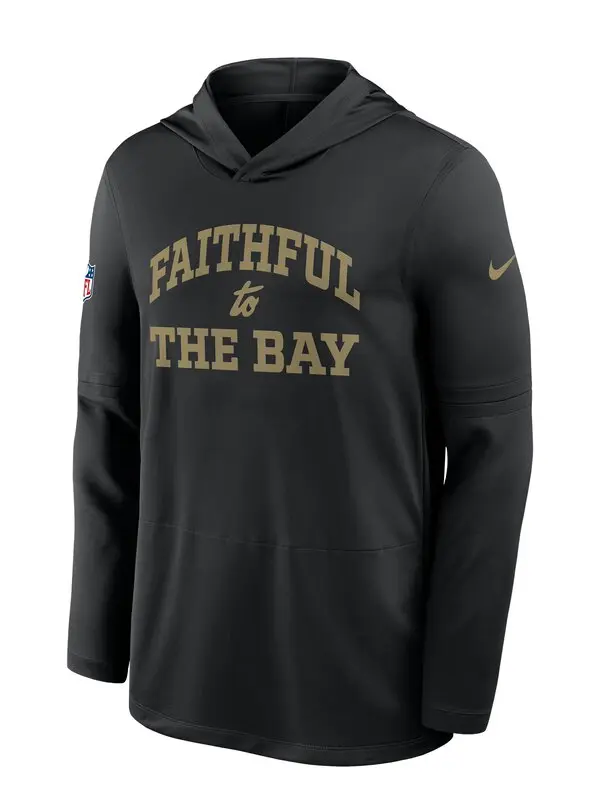 Nike San Francisco 49ers Rivalries Collection Sideline Dri-fit Nfl Long-sleeve Hooded Top - Black