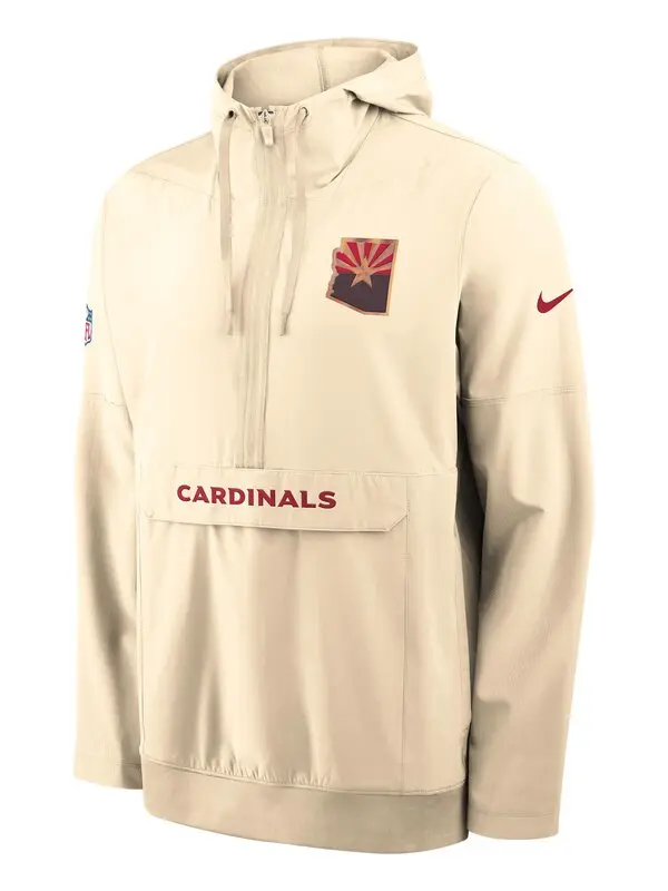 Nike Arizona Cardinals Rivalries Collection Sideline Anorak Nfl 1/2-zip Hooded Jacket - Brown