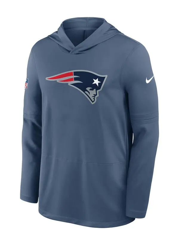 Nike New England Patriots Rivalries Collection Sideline Dri-fit Nfl Long-sleeve Hooded Top - Blue