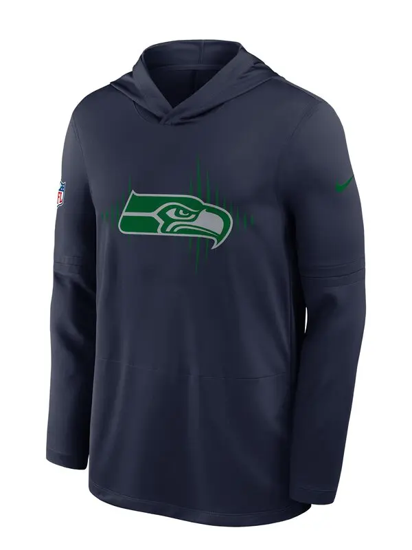 Nike Seattle Seahawks Rivalries Collection Sideline Dri-fit Nfl Long-sleeve Hooded Top - Blue