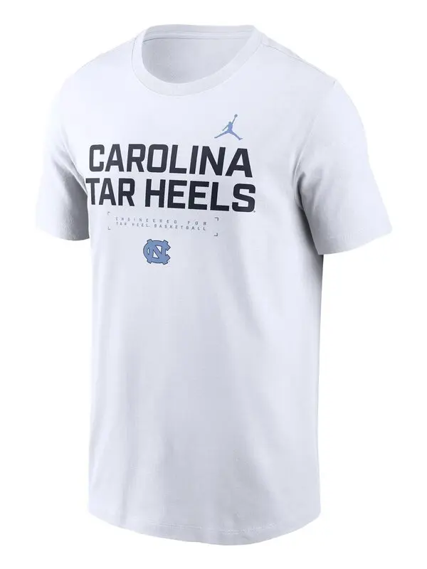 JORDAN North Carolina Courtside Basketball Brand Dri-fit College T-shirt - White