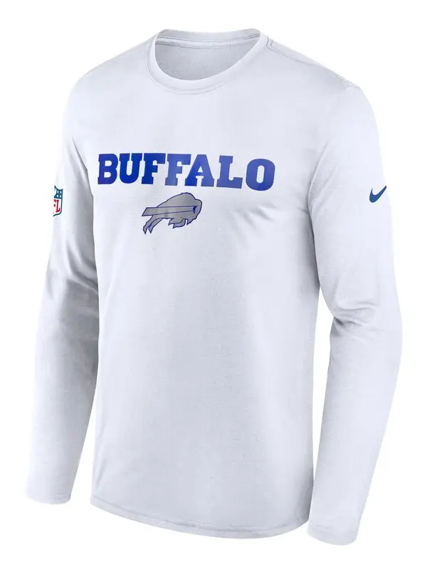 Nike Buffalo Bills Rivalries Collection Sideline Legend Small Logo Dri-fit Nfl Long-sleeve T-shirt - White