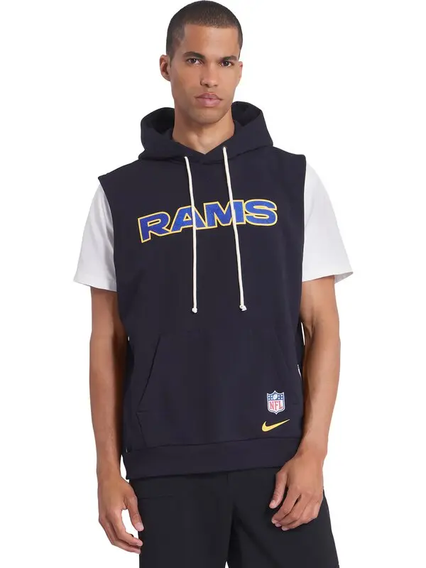 Nike Los Angeles Rams Rivalries Collection Sideline Dri-fit Nfl Sleeveless Pullover Hoodie - Blue