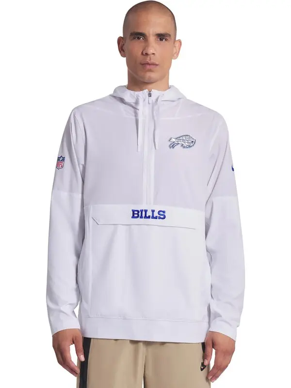 Nike Buffalo Bills Rivalries Collection Sideline Anorak Nfl 1/2-zip Hooded Jacket - White