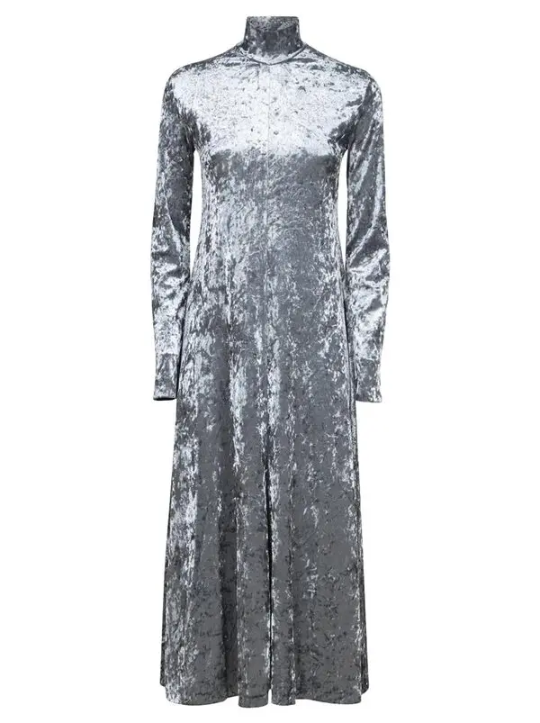 FORTE_FORTE Iridescent Velvet Midi Dress - Grey
