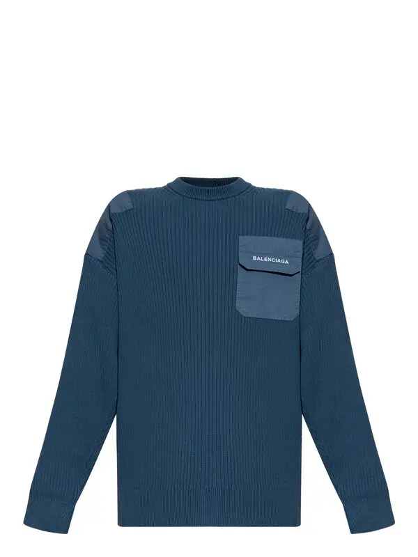 Balenciaga Logo Sweater - Blue