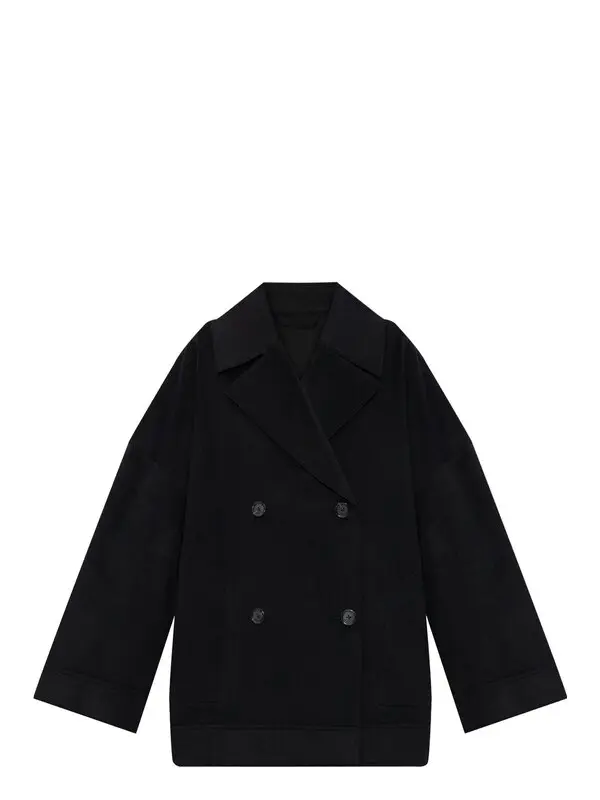 TOTÊME Short Wool Coat - Black