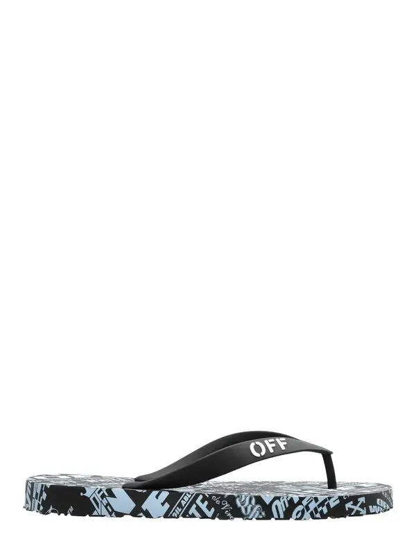 Off-White Logo Flip-flops - Black