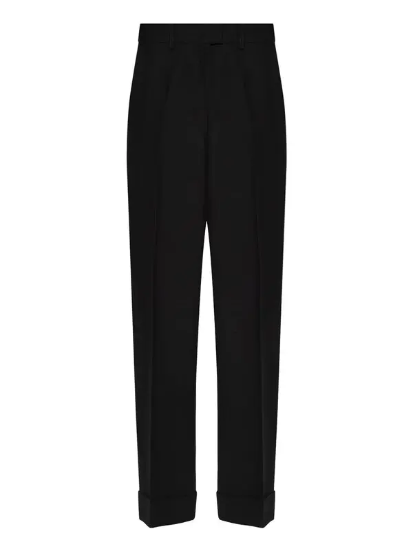 FERRAGAMO Wool-finished Trousers - Black