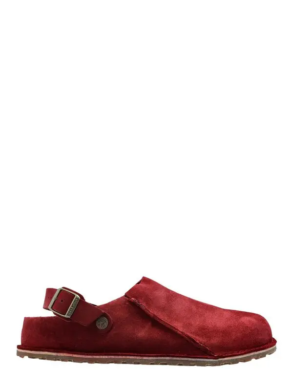 BIRKENSTOCK Lutry Premium Suede Mules - Burgundy