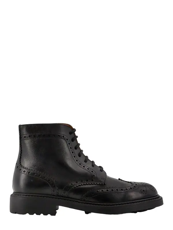 DOUCAL'S Triumph Leather Ankle Boots - Black
