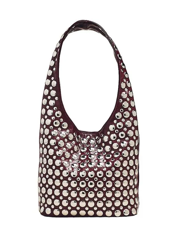 Anthropologie Studded Shoulder Bag - Wine