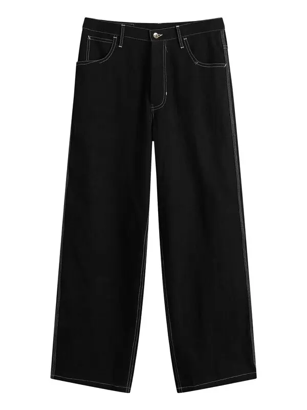 STORY MFG. Poetry Canvas Wonky-wear Pants - Black