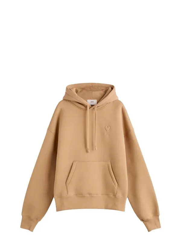 Ami Brushed Fleece Hoodie Big Adc - Camel