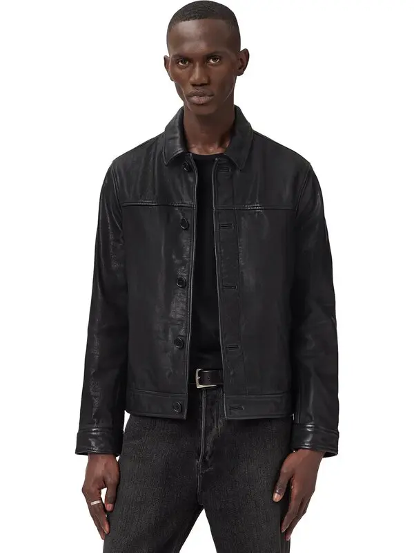 ALLSAINTS Nates Leather Jacket - Black